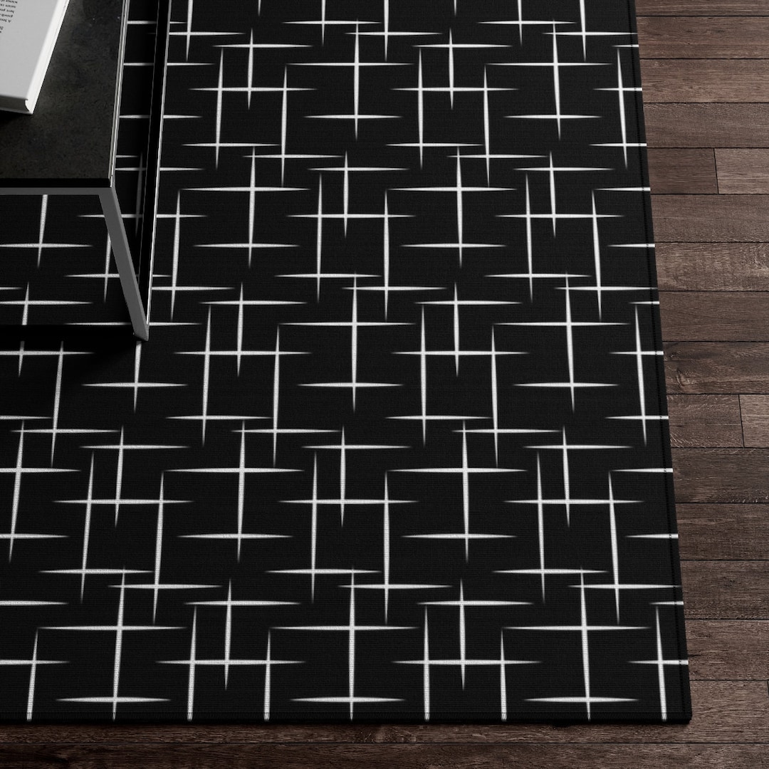 Retro Rug, Mid Century Modern Atomic Starburst Area Rug, Boho Rug ...