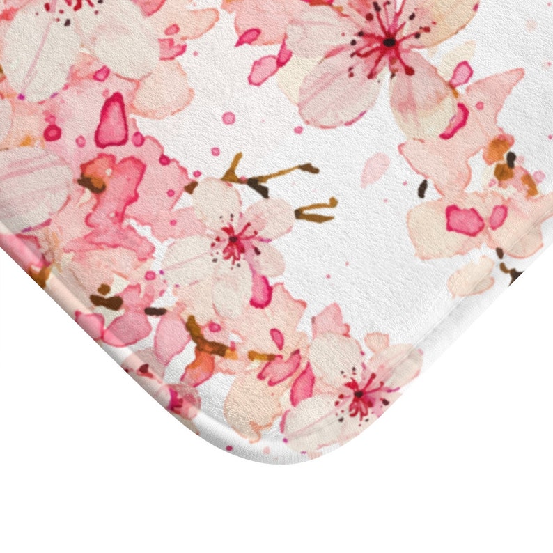Cherry Blossom Bath Mat Cherry Branches Floral Minimalist - Etsy
