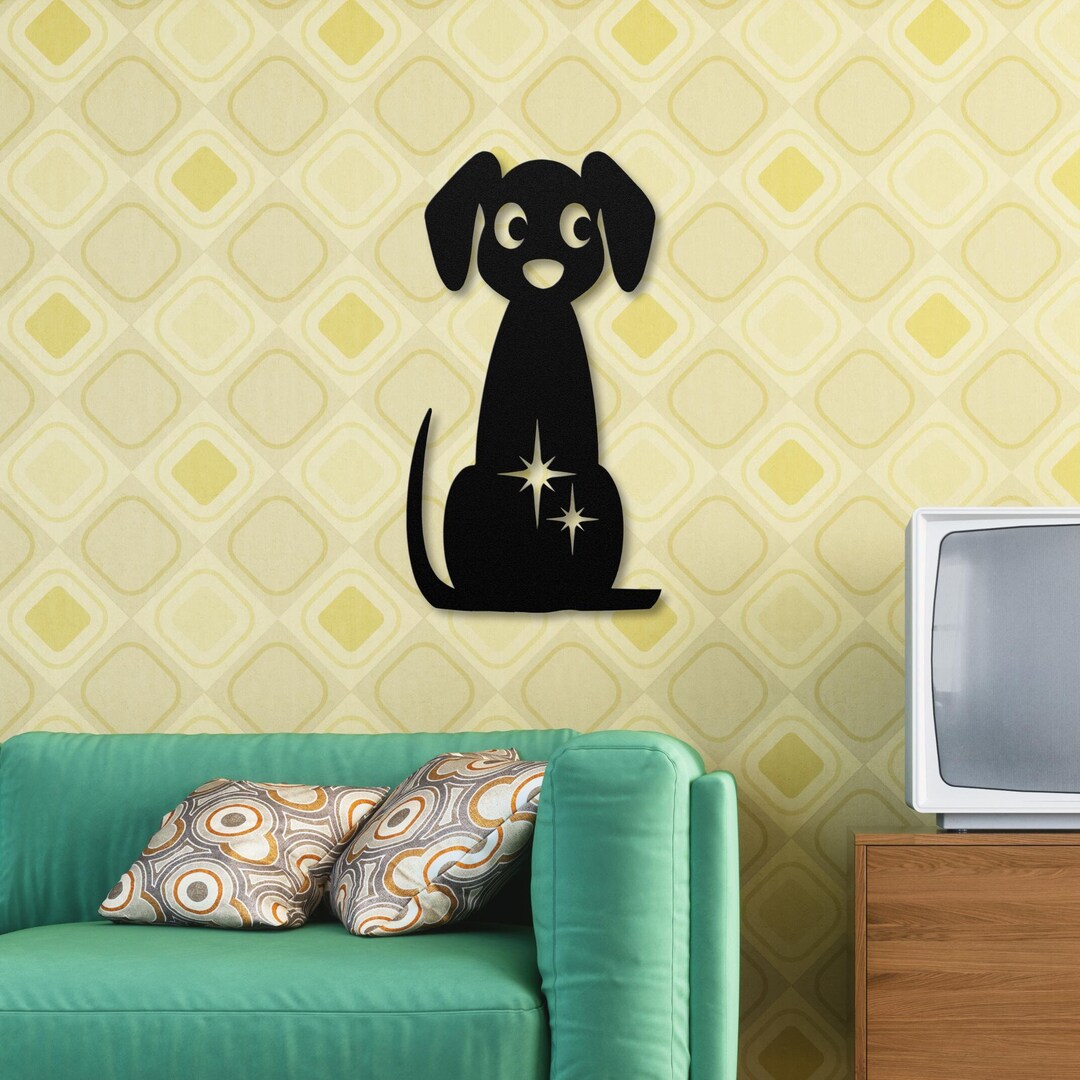 Atomic Dog Mid Century Modern Metal Wall Art, Mcm Starburst Retro Metal ...