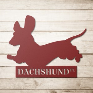 Funny Dachshund Street Sign Metal Wall Art, Dachshund Gift, Dachshund ...