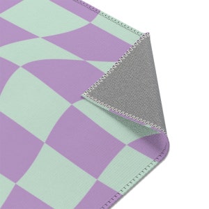 Green Purple Checkered Rug, Trippy Rug, Funky Rug, Optical Illusion ...