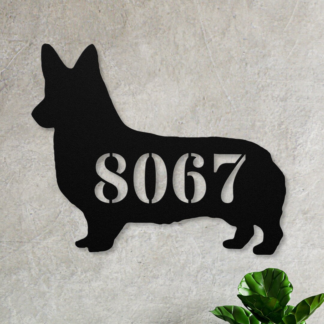 Corgi Custom House Number Sign, Corgi Gifts, Personalized Pembroke ...