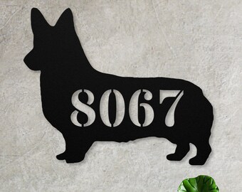 Corgi House Number Sign - Etsy
