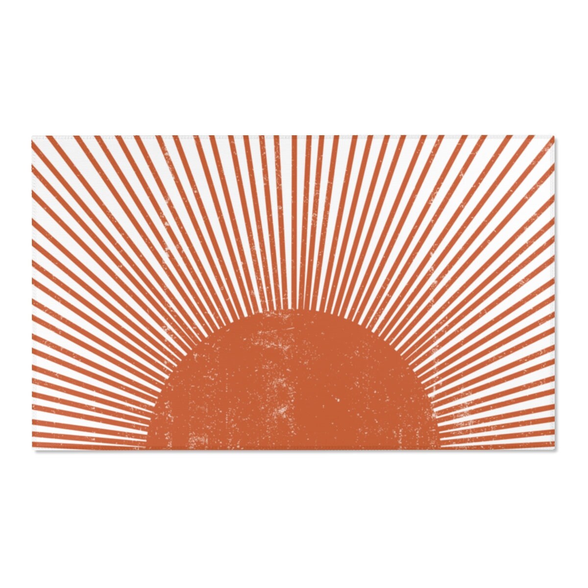 Boho Rug Mid Century Modern Sun Area Rug Terracotta Burnt | Etsy