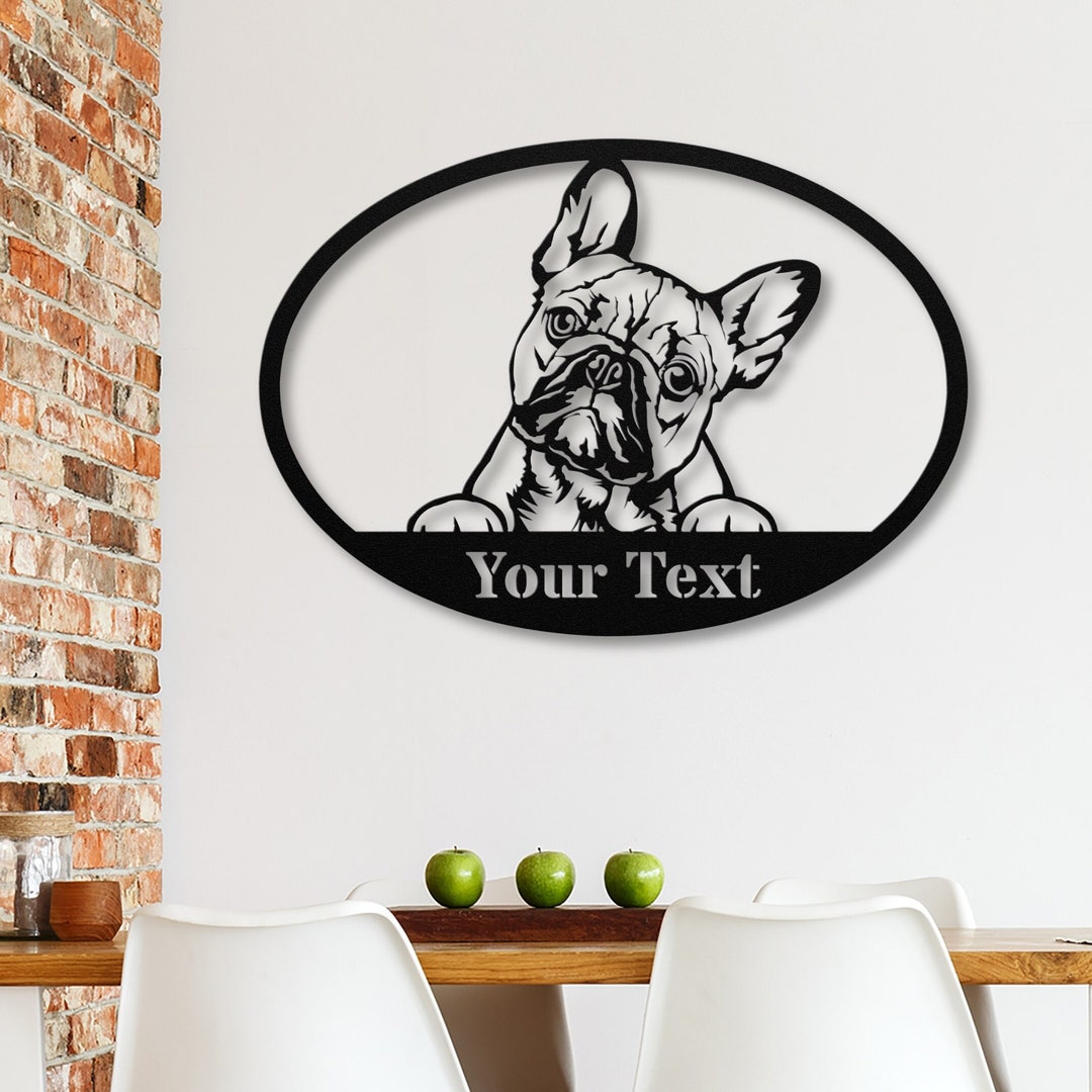 Personalized French Bulldog Gifts, Custom Frenchie Metal Wall Art ...
