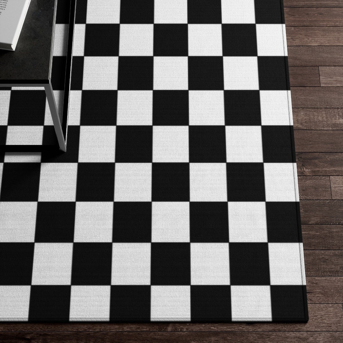Checkered Rug Black and White Checkerboard Rug Modern Rug | Etsy