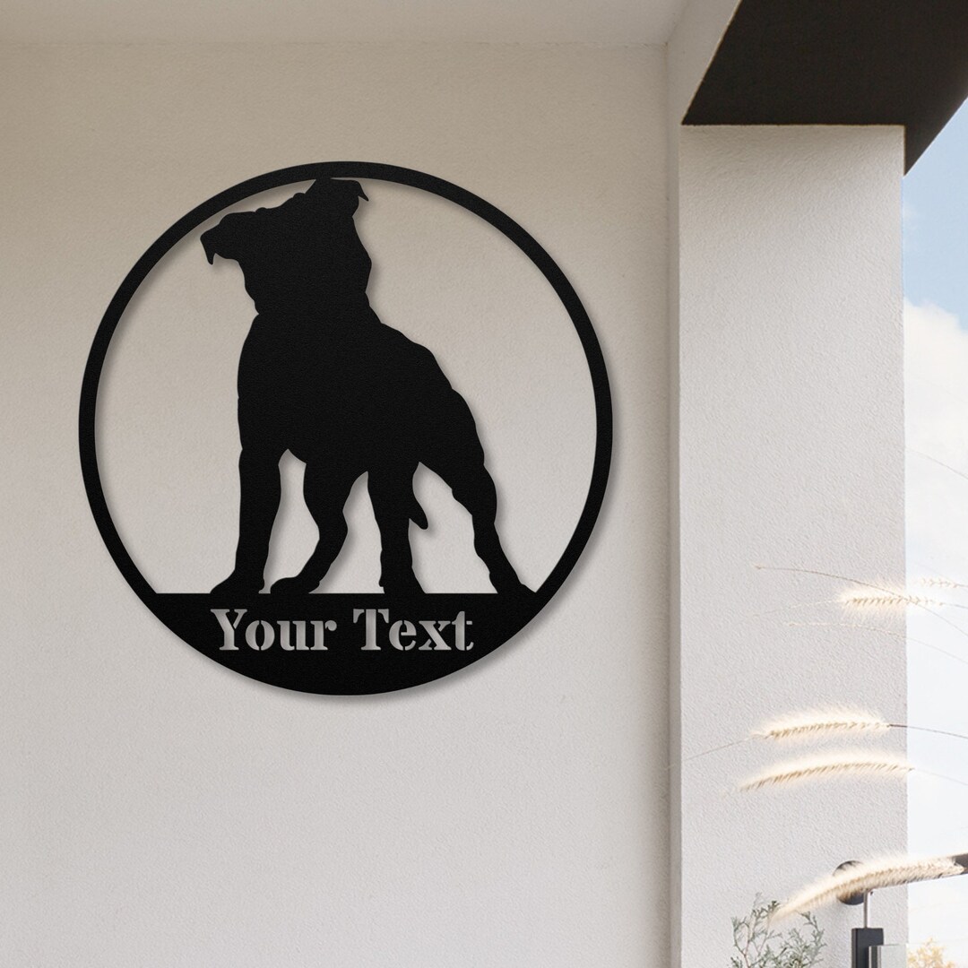 Personalized Pitbull Metal Sign, Pit Bull Gifts, Pitbull Decor Metal ...