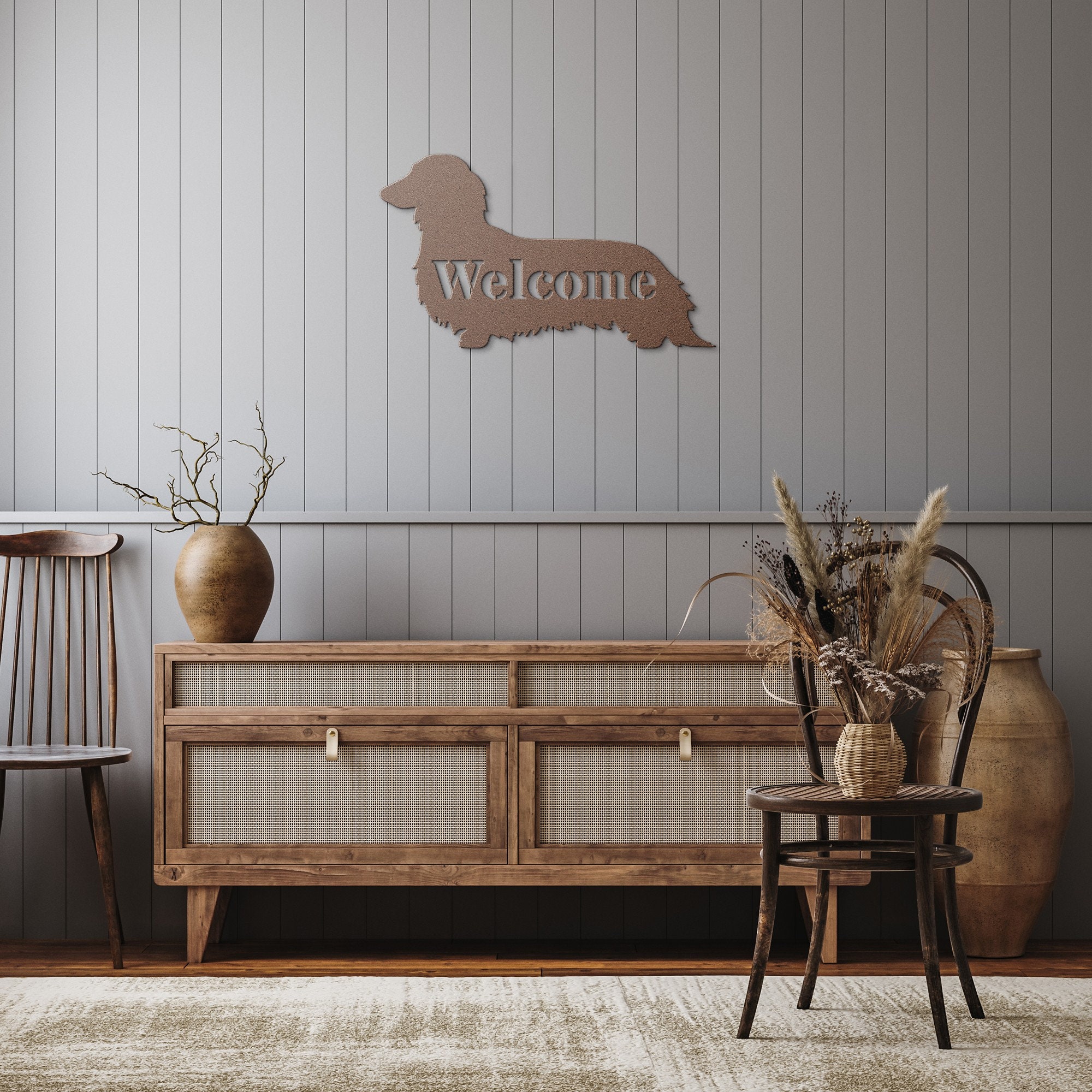 Long Haired Dachshund Welcome Sign for Front Porch, Dachshund Gift ...