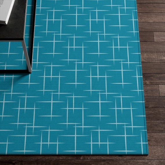 Retro Rug Mid Century Modern Atomic Starburst Area Rug Boho - Etsy