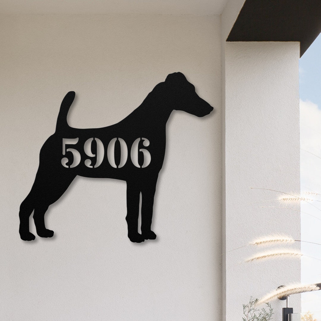 Fox Terrier Custom House Number Sign, Smooth Fox Terrier Gifts ...