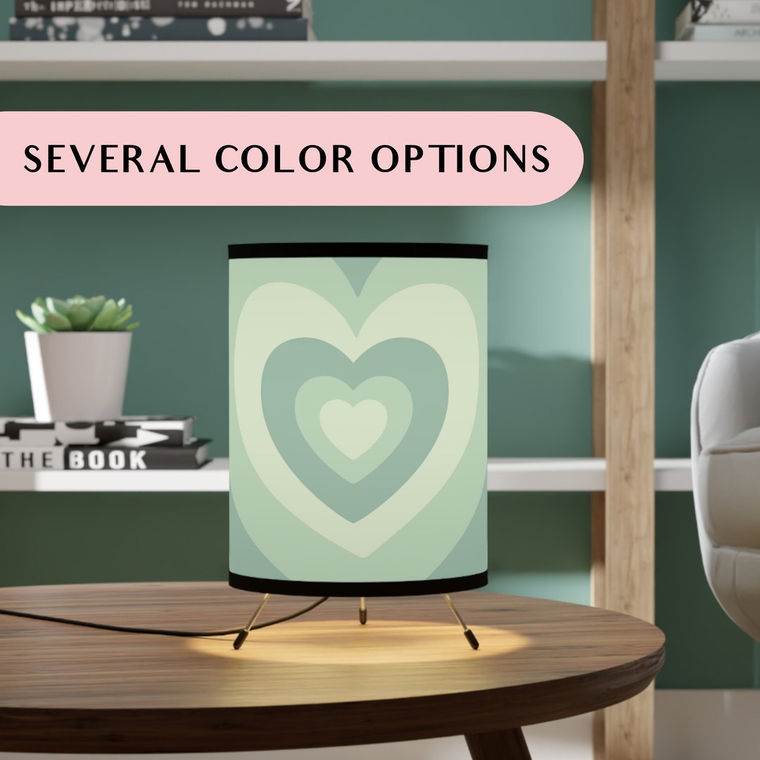Retro Hearts Aesthetic Table Lamp, Y2K Retro Lamp, Preppy Room Decor ...