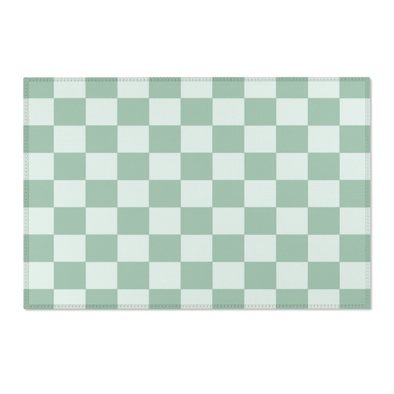 Checkered Rug Sage Green Checkerboard Rug Funky Rug Cute - Etsy