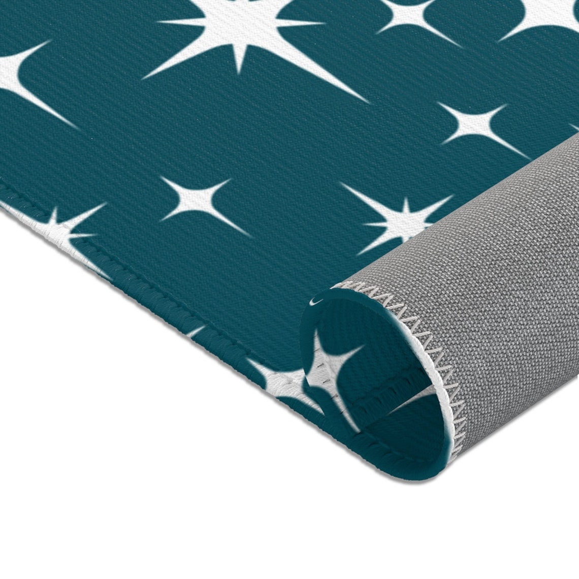 Retro Rug Mid Century Modern Atomic Starburst Area Rug Boho - Etsy