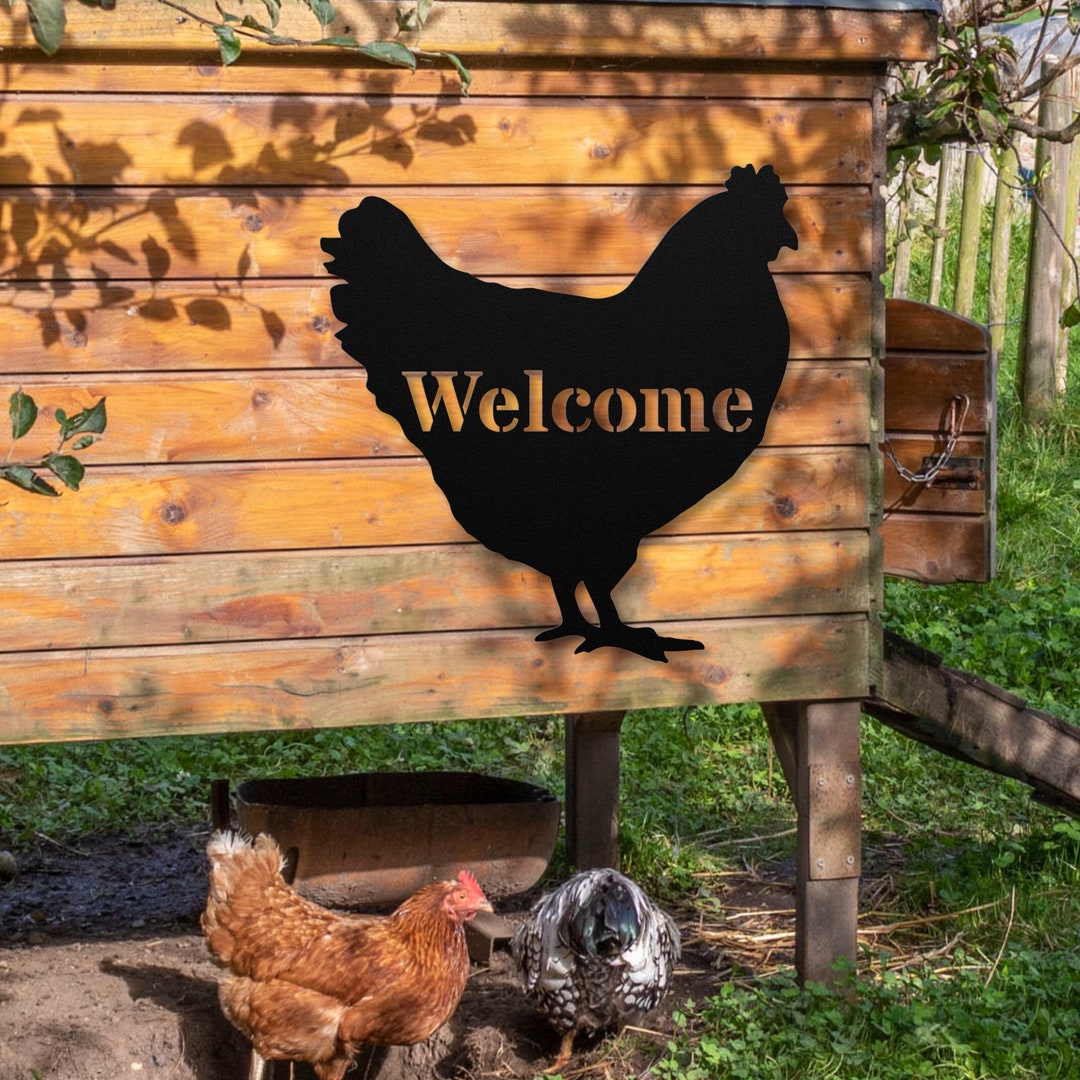Chicken Welcome Sign, Chicken Gifts, Chicken Coop Sign, Front Porch ...