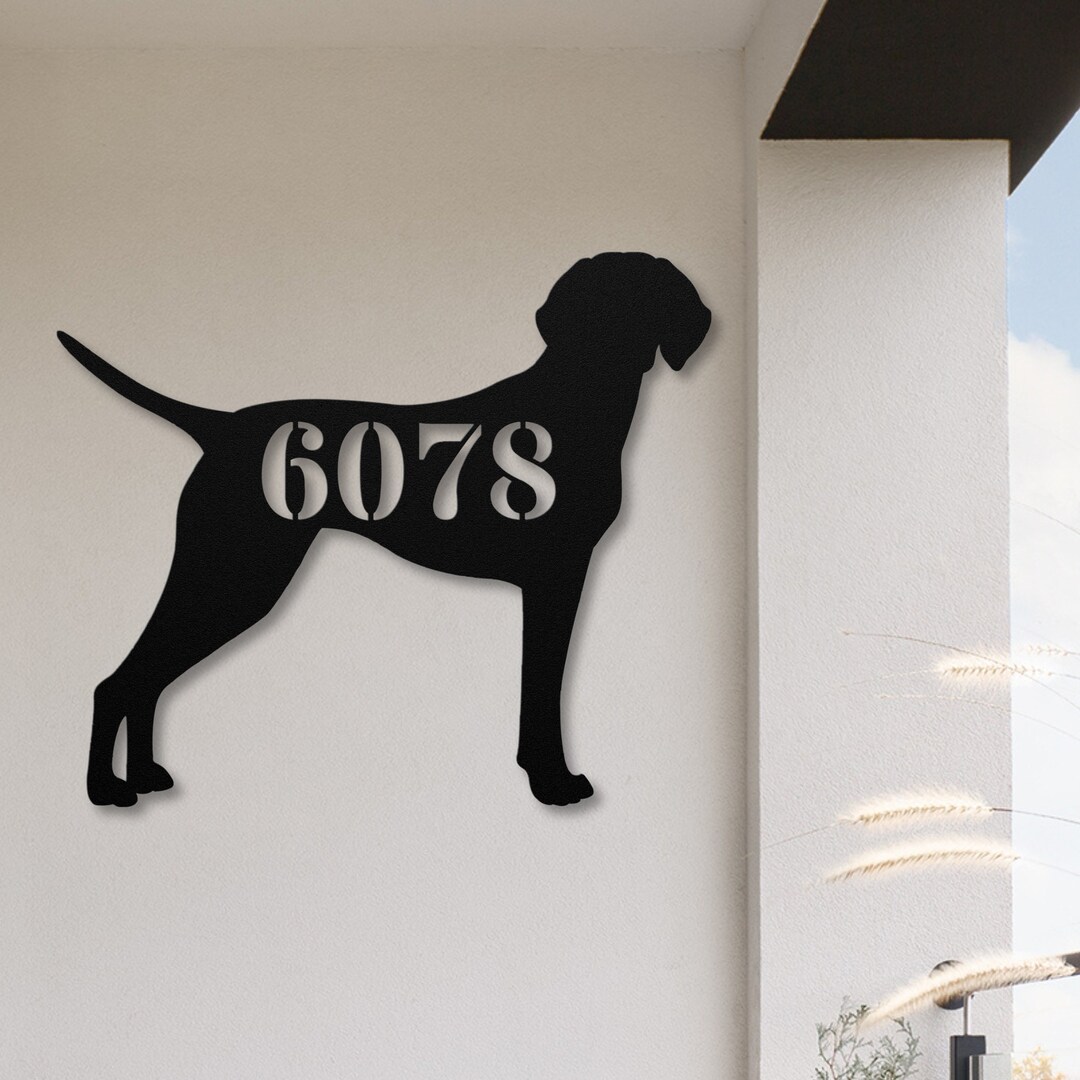 Vizsla Custom House Number Sign, Vizsla Gifts, Personalized Dog Metal ...
