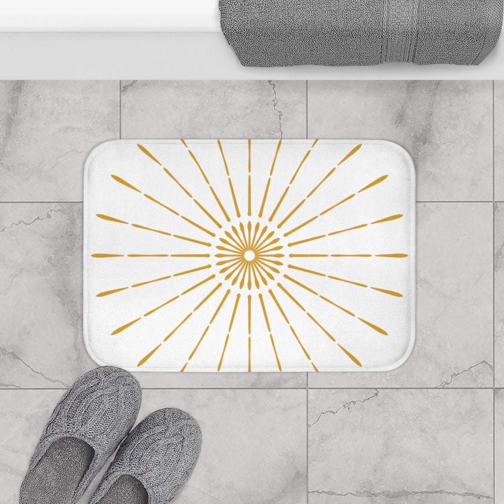 Boho Bath Mat Retro Sunburst Bohemian Bath Rug Boho Chic - Etsy UK