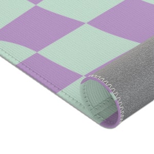 Green Purple Checkered Rug, Trippy Rug, Funky Rug, Optical Illusion ...