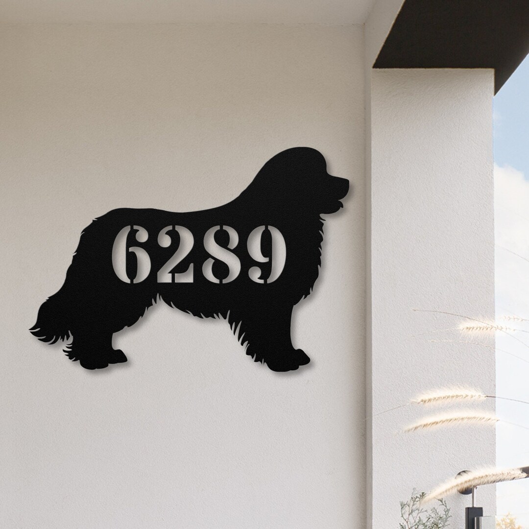 Newfoundland Dog Custom House Number Sign, Newfie Mom Gifts ...