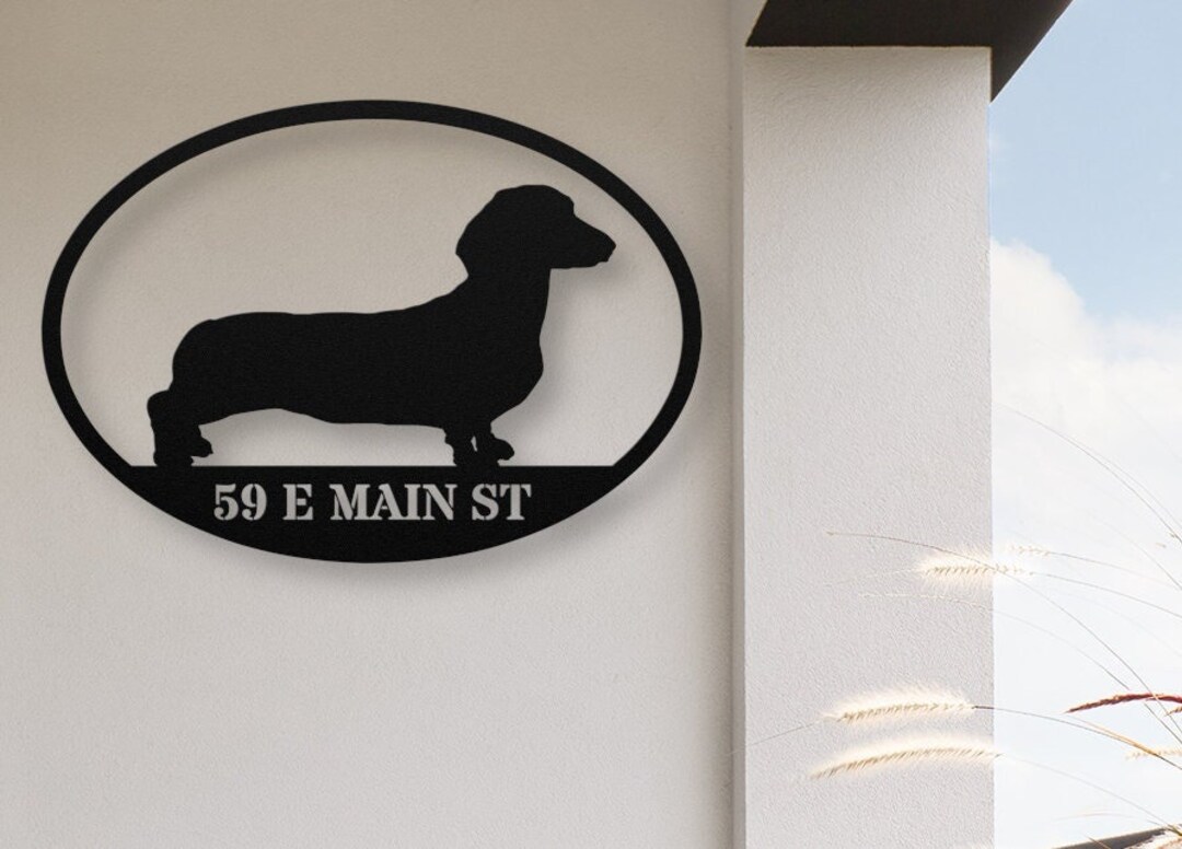 Dachshund Custom Metal Address Sign for House, Dachshund Gift ...