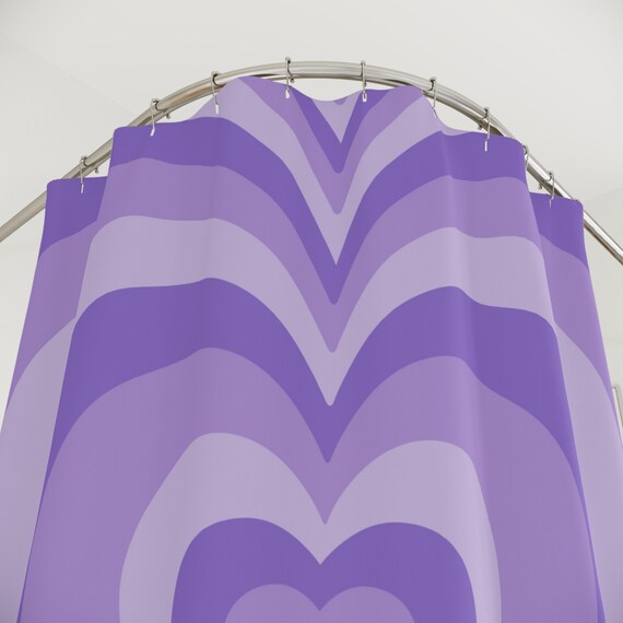 Purple Hearts Indie Aesthetic Boho Shower Curtain Retro Shower Curtain Danish Pastel Bathroom Y2K Decor Funky Abstract Shower Curtain Etsy Canada