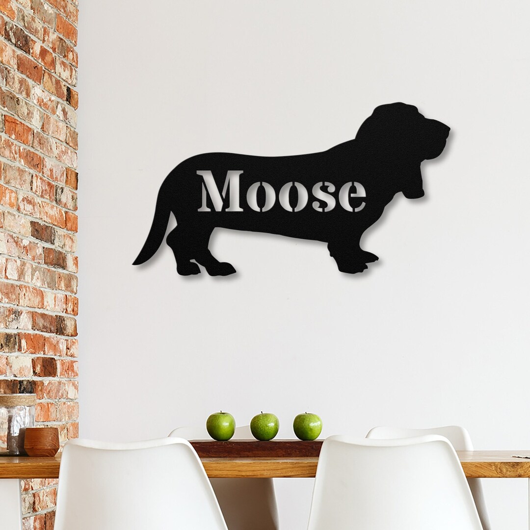 Basset Hound Custom Name Metal Sign, Basset Hound Gifts, Personalized ...
