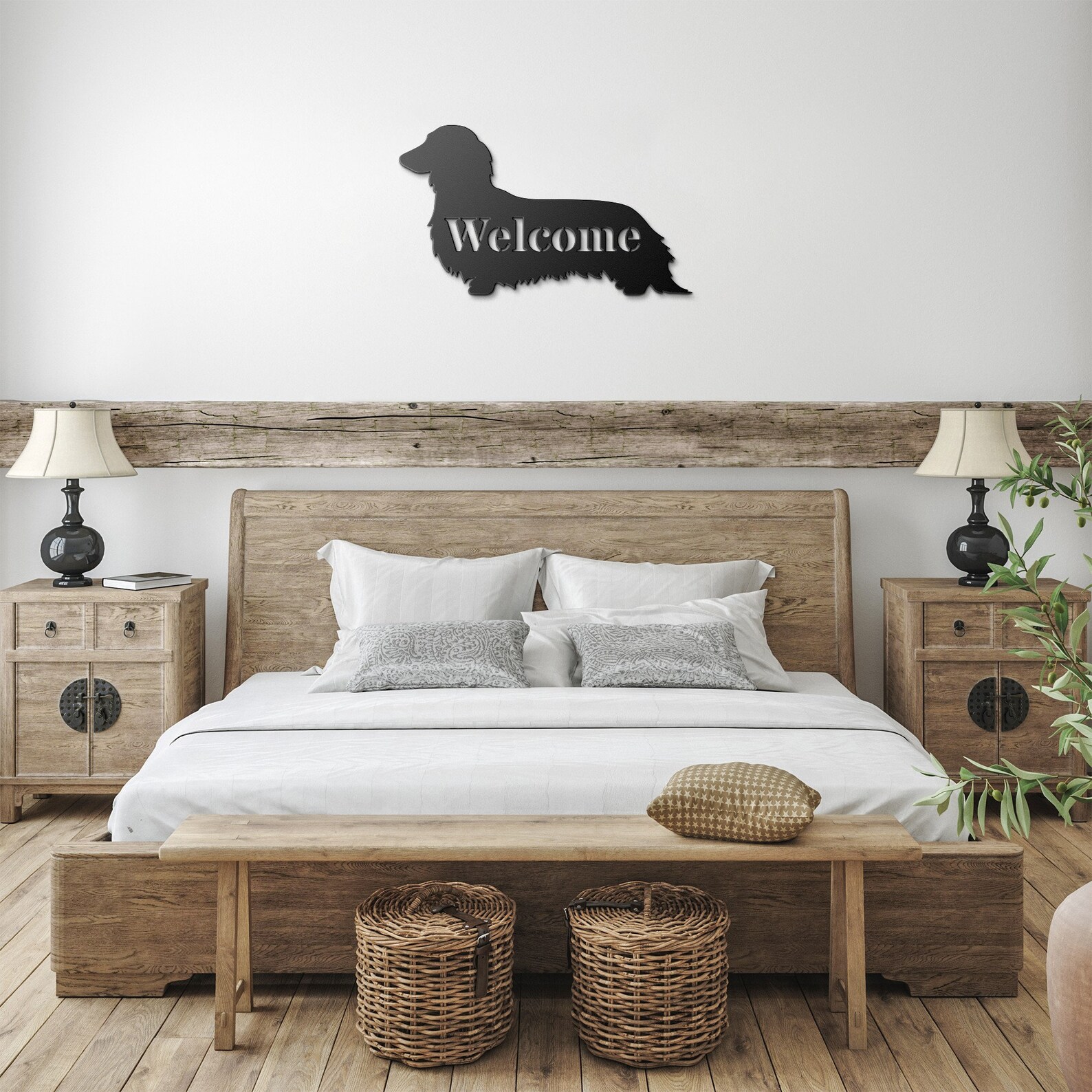 Long Haired Dachshund Welcome Sign for Front Porch, Dachshund Gift ...