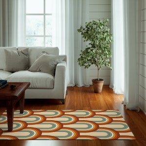 Retro Rug, 70s Rug, Funky Rug, Hippie Rug, Colorful Rainbows Area Rug ...