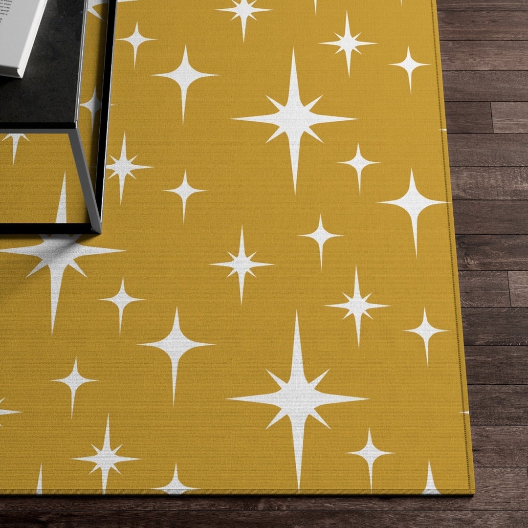 Retro Rug, Mid Century Modern Atomic Starburst Area Rug, Boho Rug ...