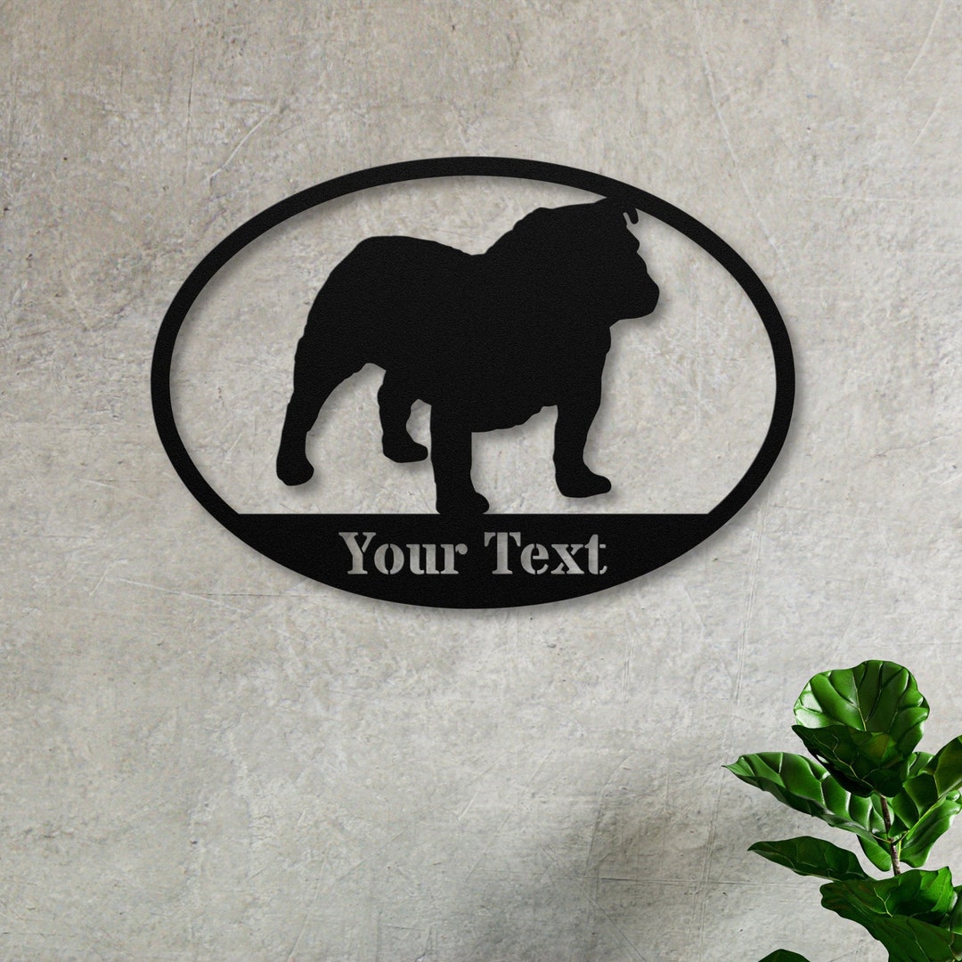 Personalized English Bulldog Sign, English Bulldog Gifts, Dog Metal ...