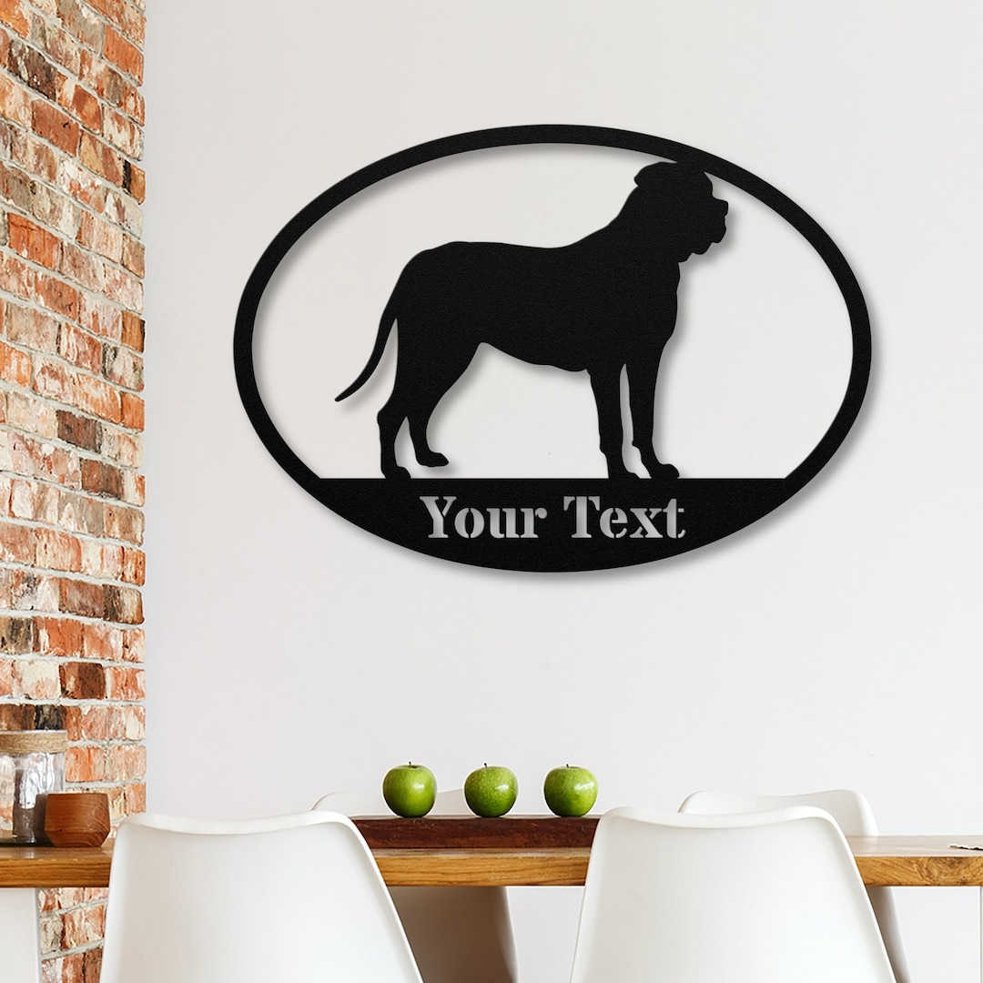 Personalized English Mastiff Gifts, Custom Mastiff Dog Metal Wall Art ...