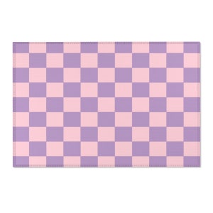 Checkered Rug, Pink Purple Checkerboard Rug, Funky Rug, Cute Rug ...