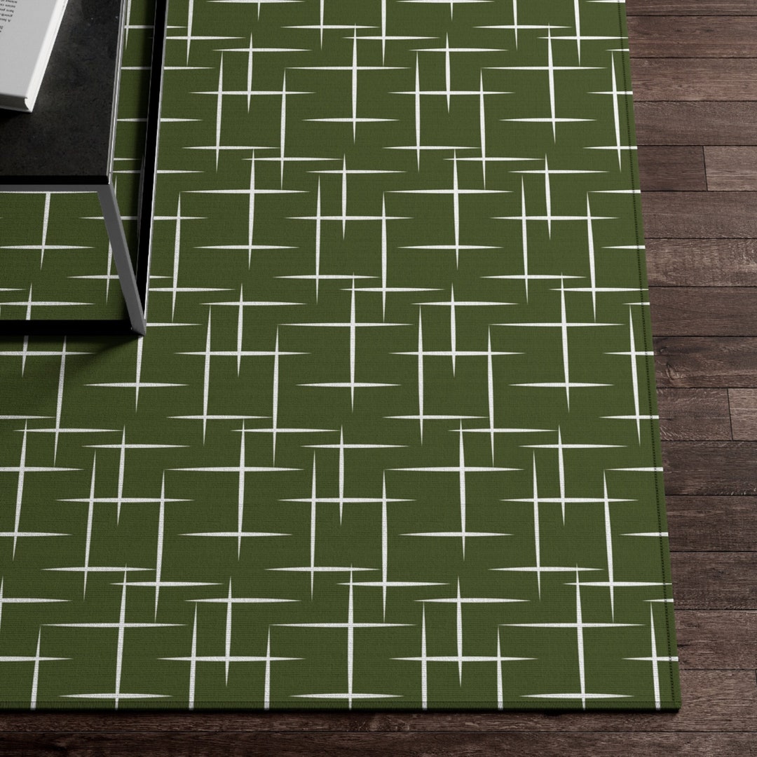 Mid Century Modern Atomic Starburst Area Rug, Boho Rug, Mcm Rug for ...