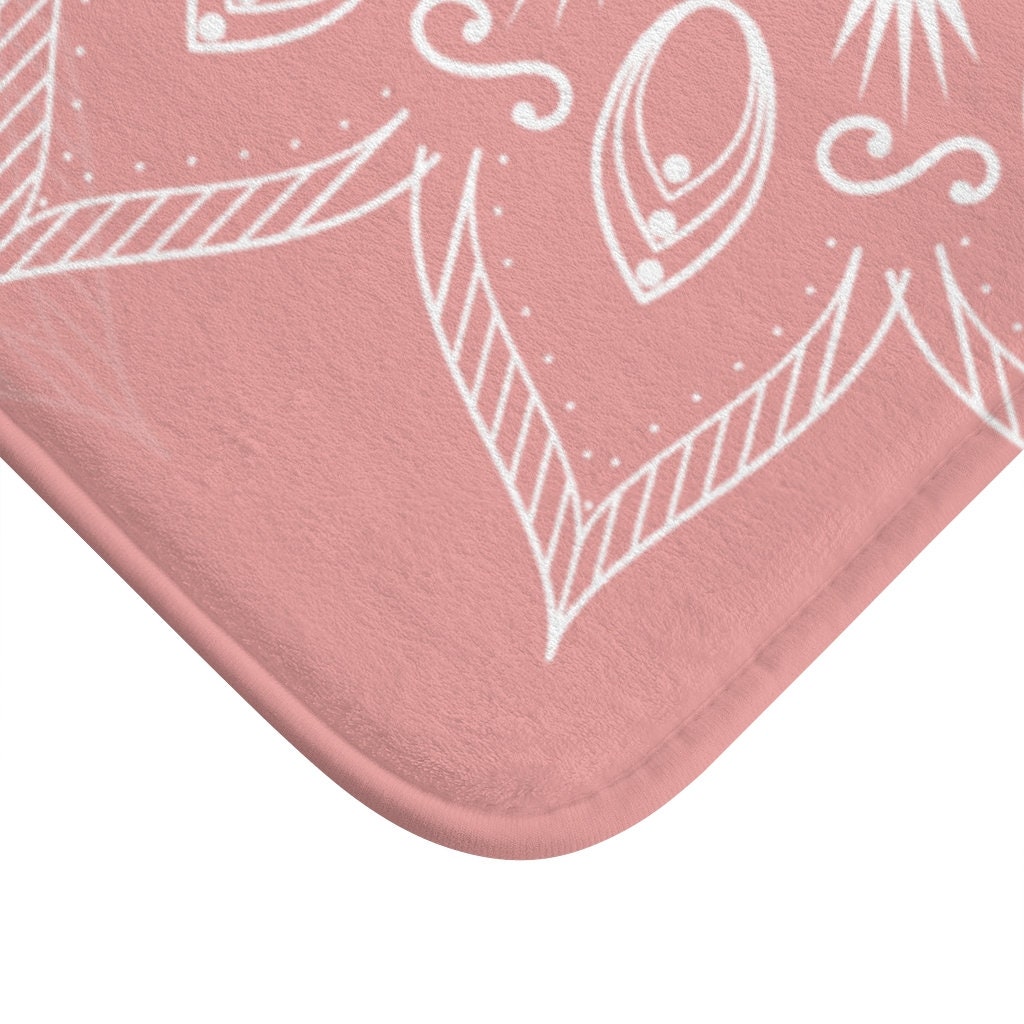 Boho Bath Mat Mandala Flower Bohemian Bath Mat Boho Chic - Etsy UK