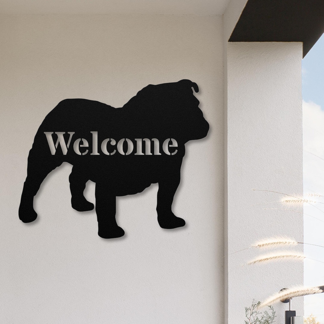 English Bulldog Welcome Sign, English Bulldog Gifts, Custom English ...