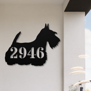 Scottish Terrier Custom House Number Sign, Scottie Dog Gifts ...