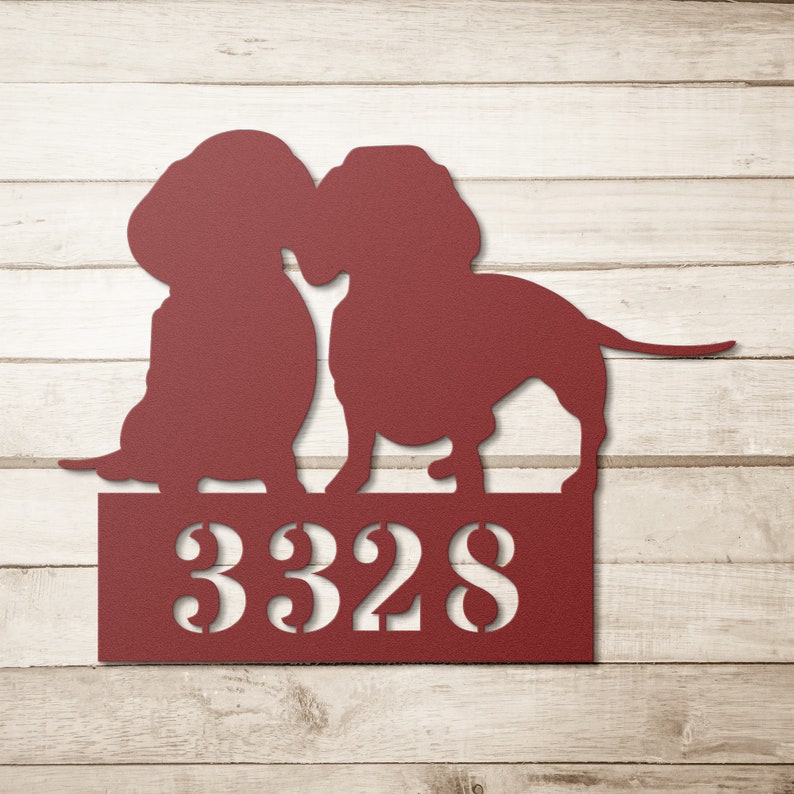 Dachshund Custom Metal House Number Sign, Dachshund Gift, Personalized ...