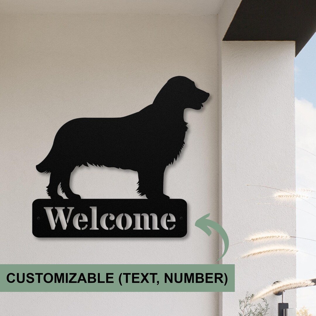 Golden Retriever Gifts, Welcome Sign, Golden Retriever Art Silhouette ...