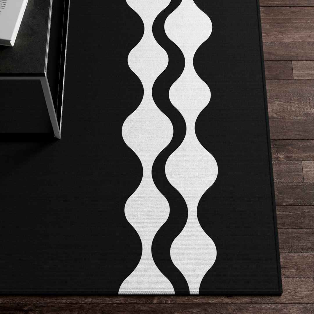 Retro Rug, Mid Century Modern Abstract Shapes Area Rug, Boho Rug, Mcm ...