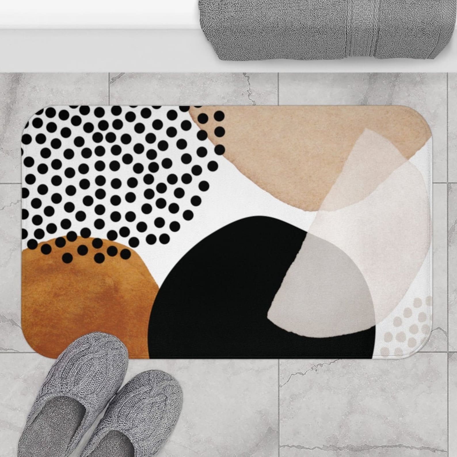 Abstract Art Bath Mat Non-slip Modern Boho Chic Bath Rug With - Etsy