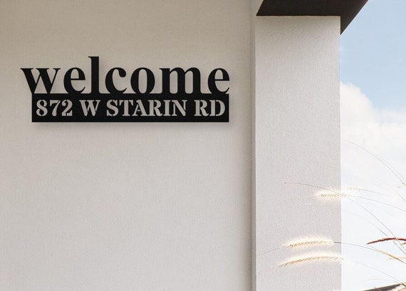 Custom Metal Address Sign Modern Welcome Sign for Front | Etsy