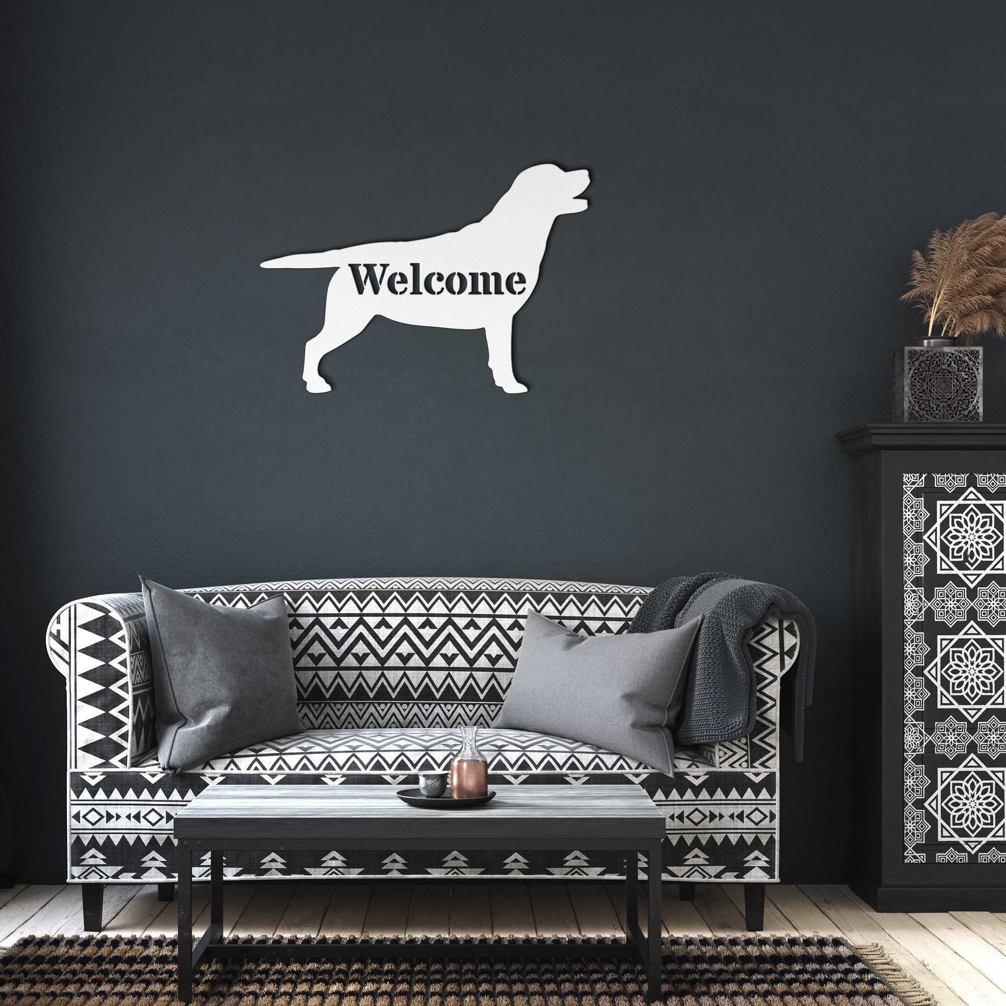 Labrador Welcome Sign for Front Porch, Black Lab Gifts, Labrador ...