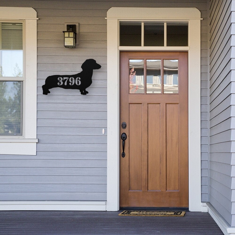 Dachshund Custom House Number Sign, Dachshund Gift, Personalized ...