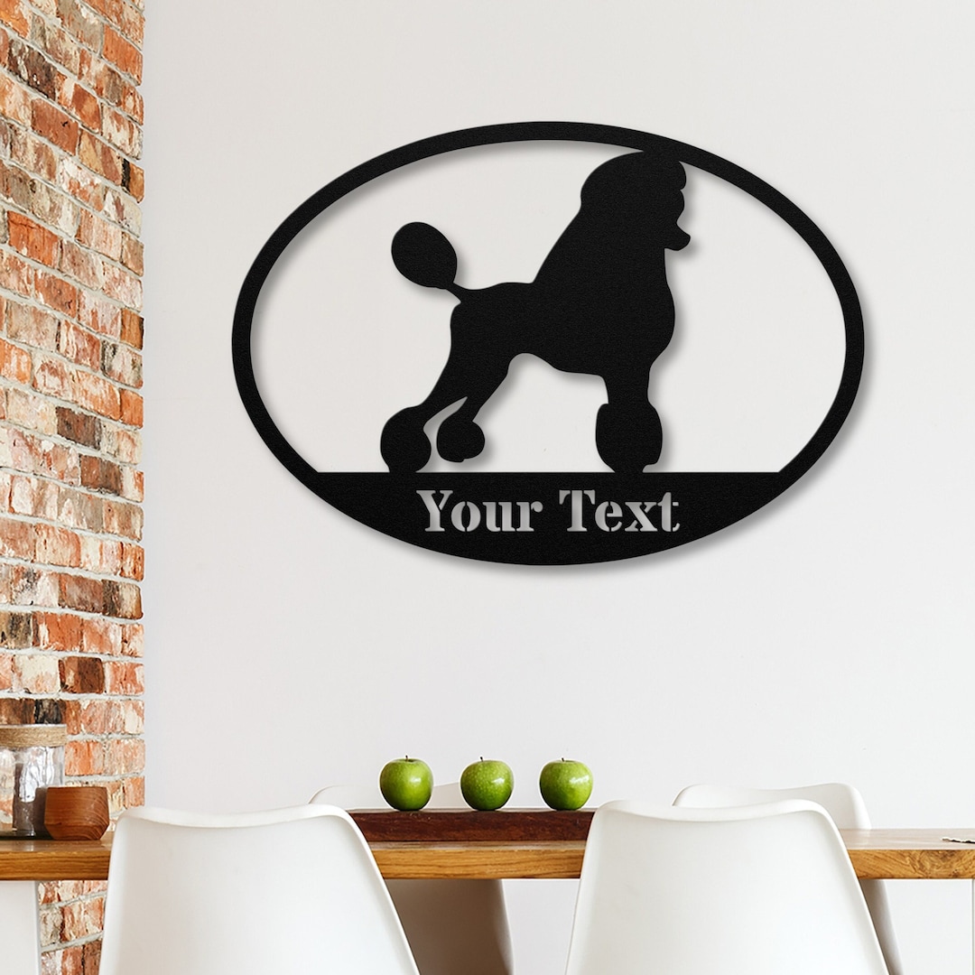 Personalized Poodle Gifts, Custom Standard Poodle Dog Metal Wall Art ...