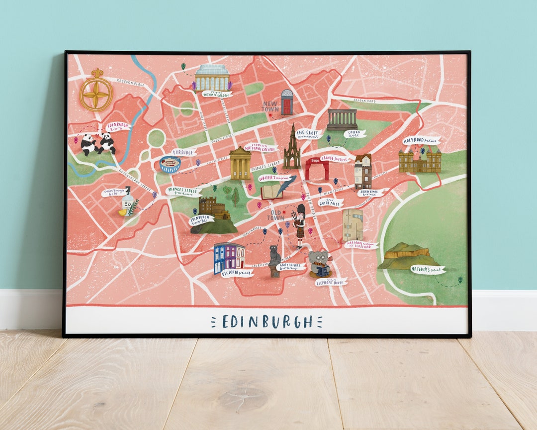 Edinburgh Map A3 Print - Etsy