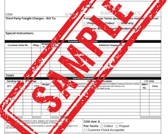 Bill of Lading Template / Printable / Business Form Template / BOL ...
