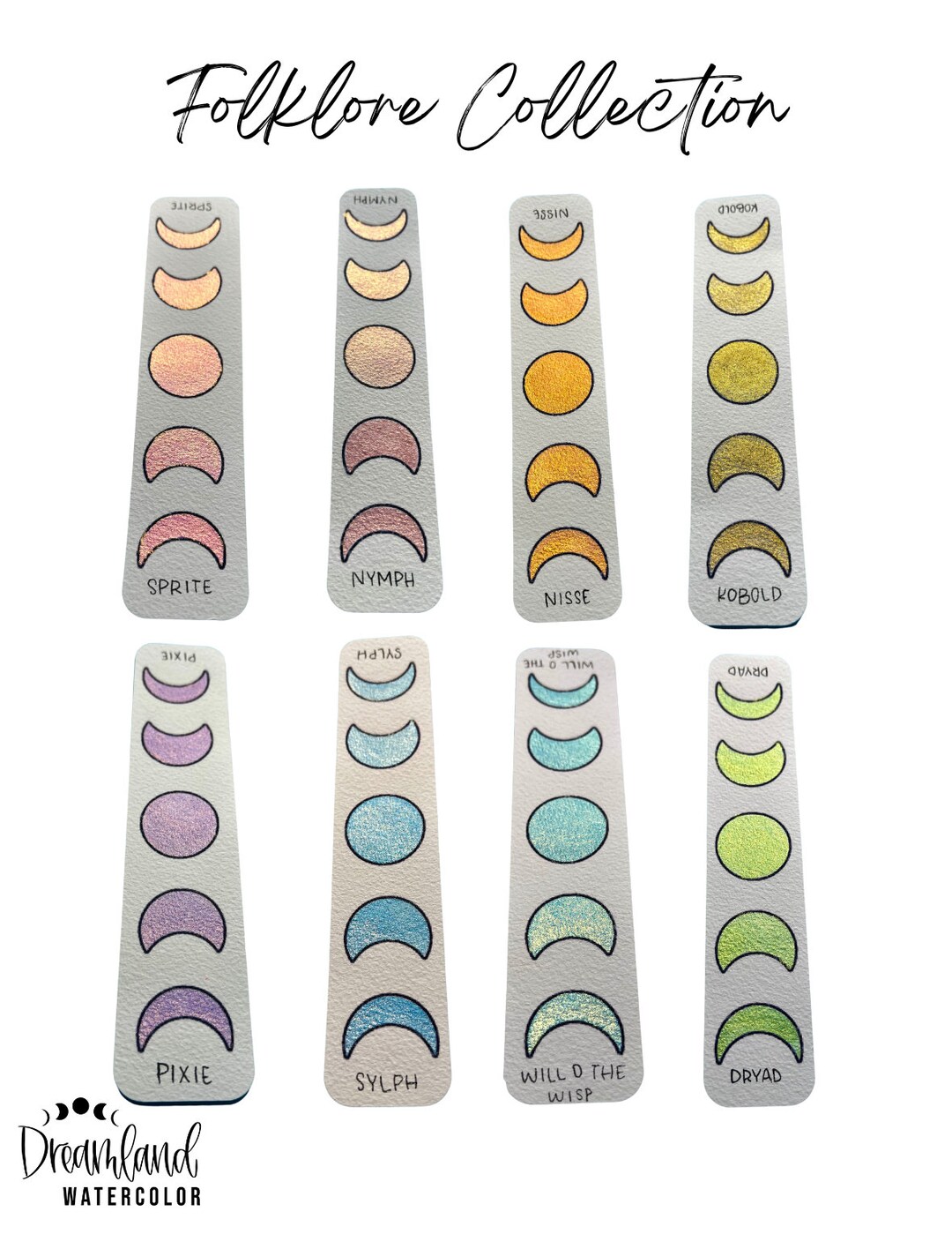 Folklore Collection Set of 8 Gold Duochrome Watercolor Paints by ...