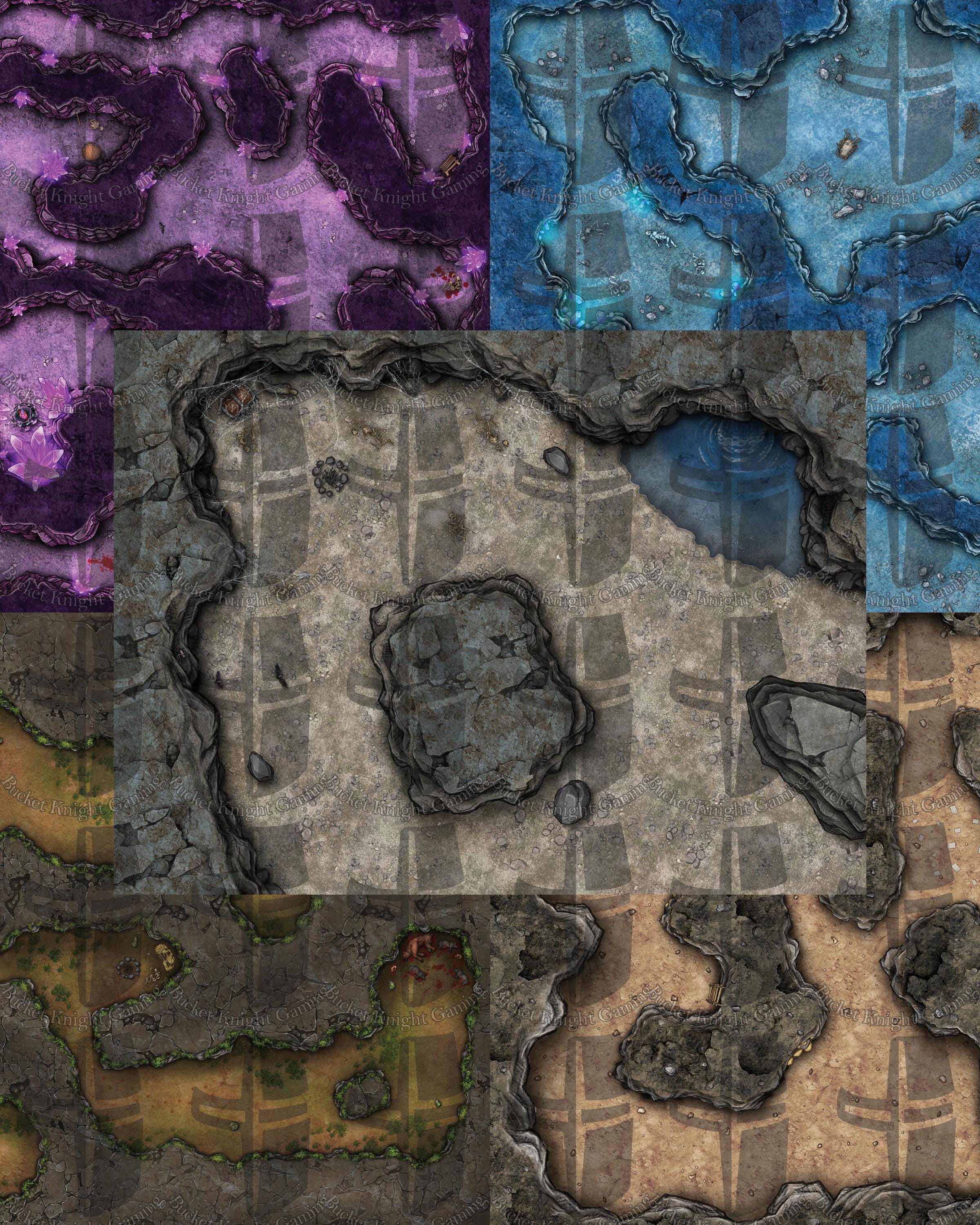 4K Tabletop Map Pack 5 Cavern Maps Bundle - Etsy