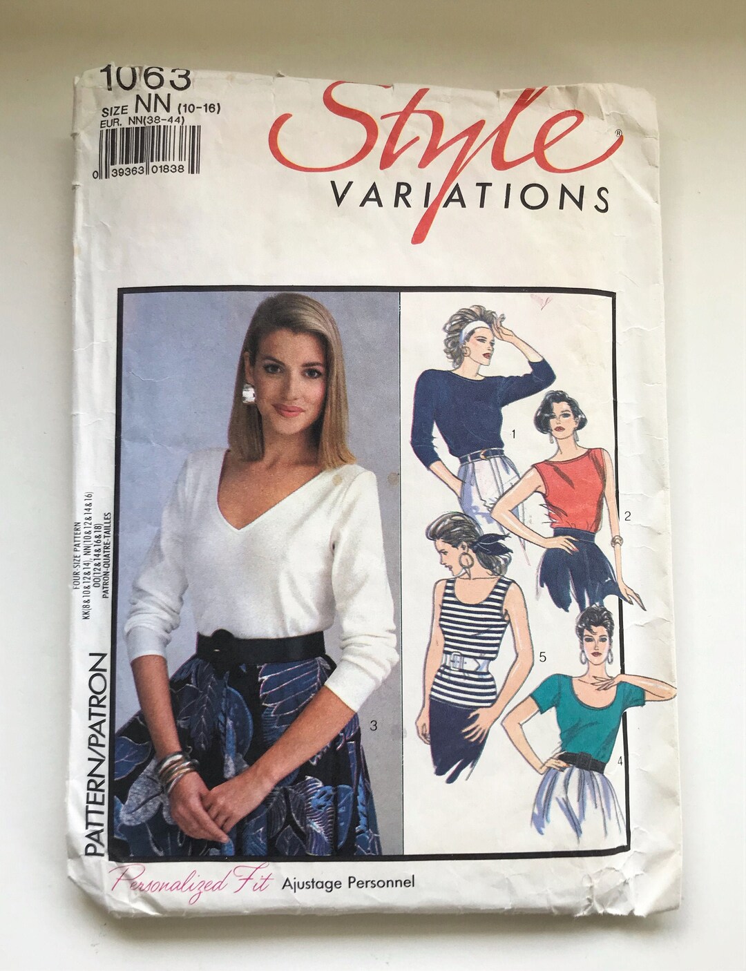 Style Variations 1063 Size 10-16 Misses Set of Tops (1986) Sewing ...