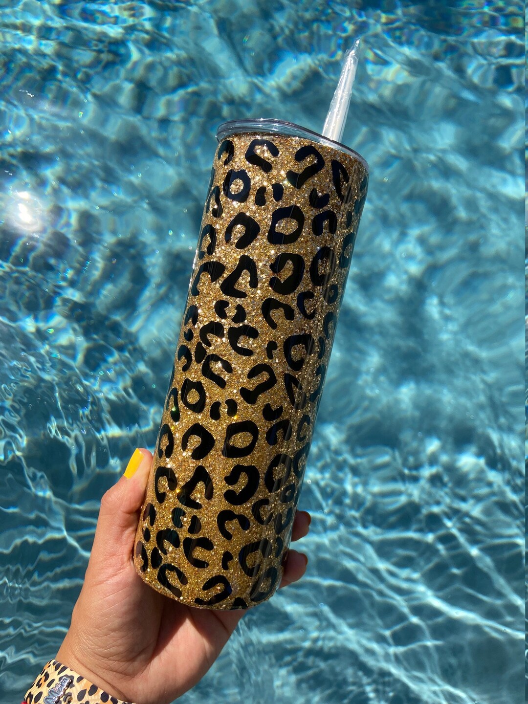 Leopard Theme Tumbler Leopard Print Tumbler Glitter Tumbler - Etsy