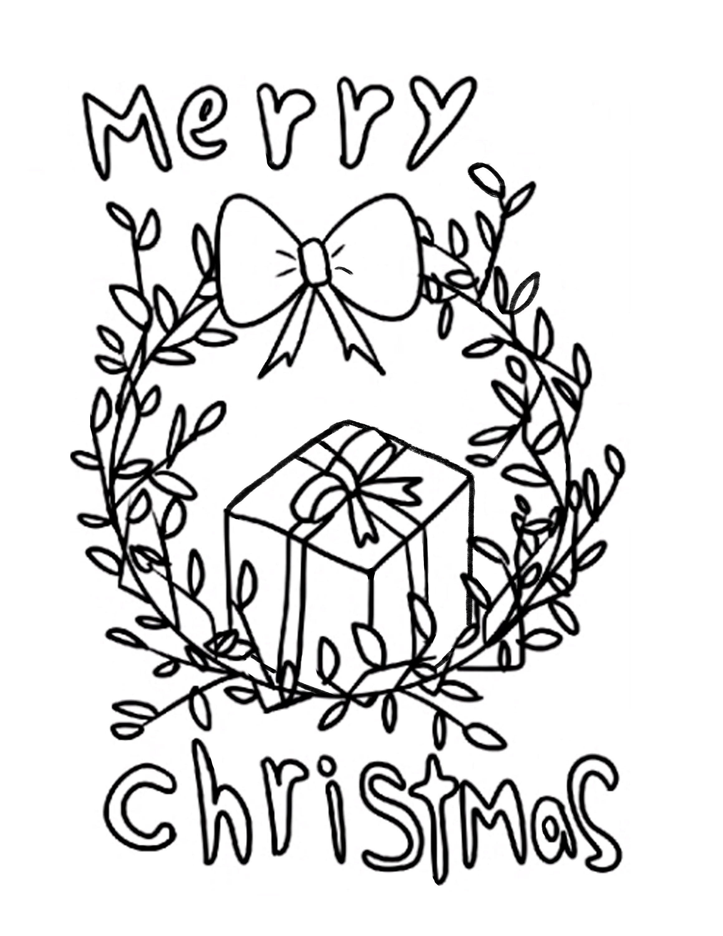 Christmas Wreath Coloring Pages